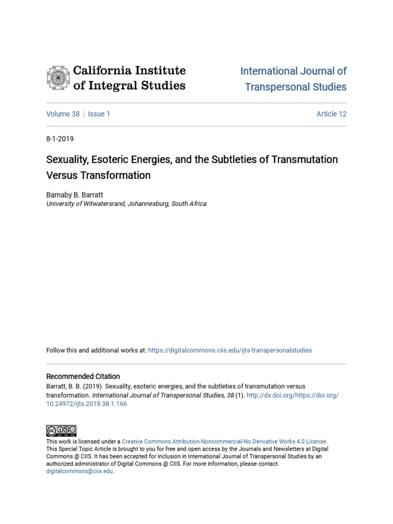 Sexuality Esoteric Energies and The Subtleties of Transmutation | PDF ...