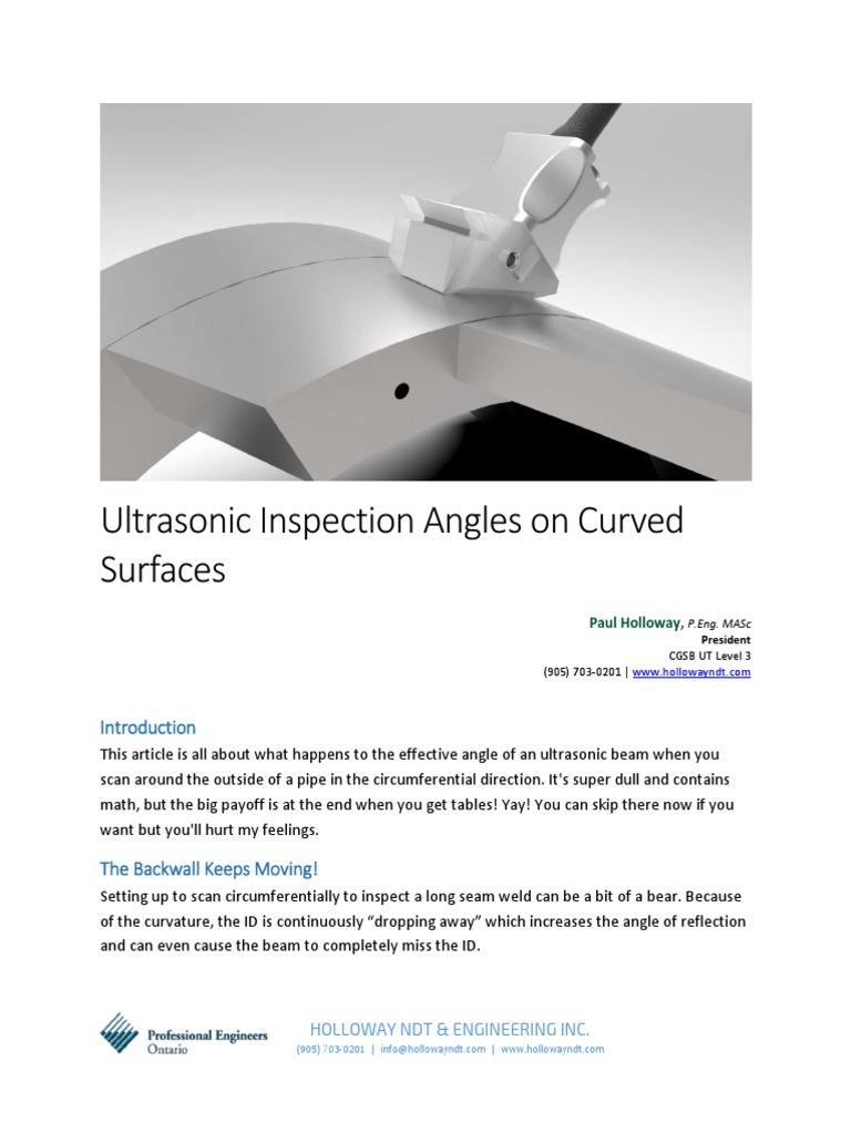 Ultrasonic Inspection Angles On Curved Surfaces: Holloway NDT ...