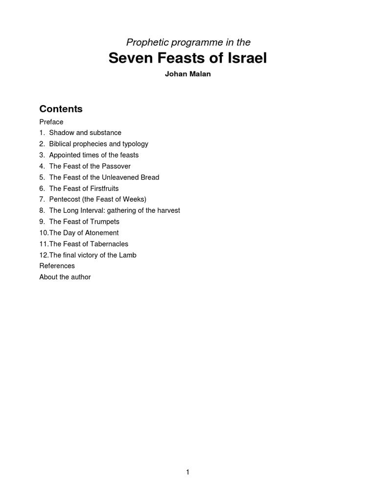Seven Feasts of Israel | PDF | Bible Prophecy | Jesus
