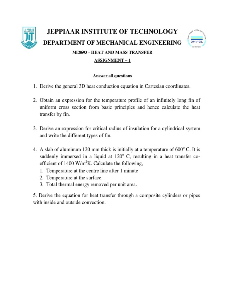 Jeppiaar Institute of Technology: Department of Mechanical Engineering ...