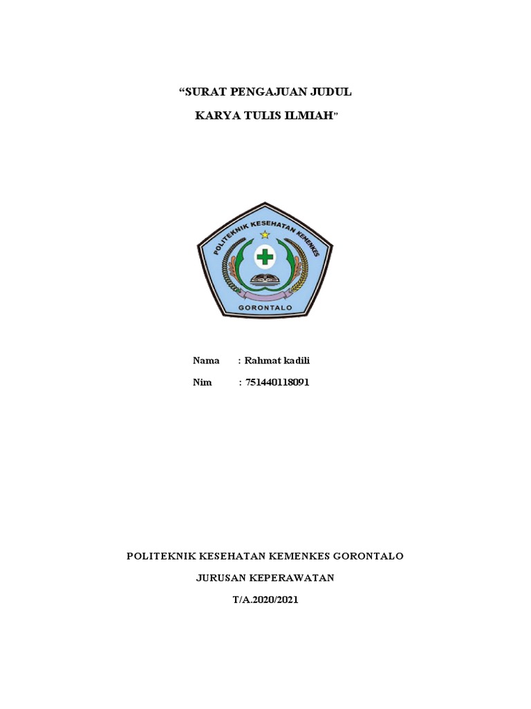 Contoh SURAT PENGAJUAN JUDUL KARYA TULIS ILMIAH | PDF