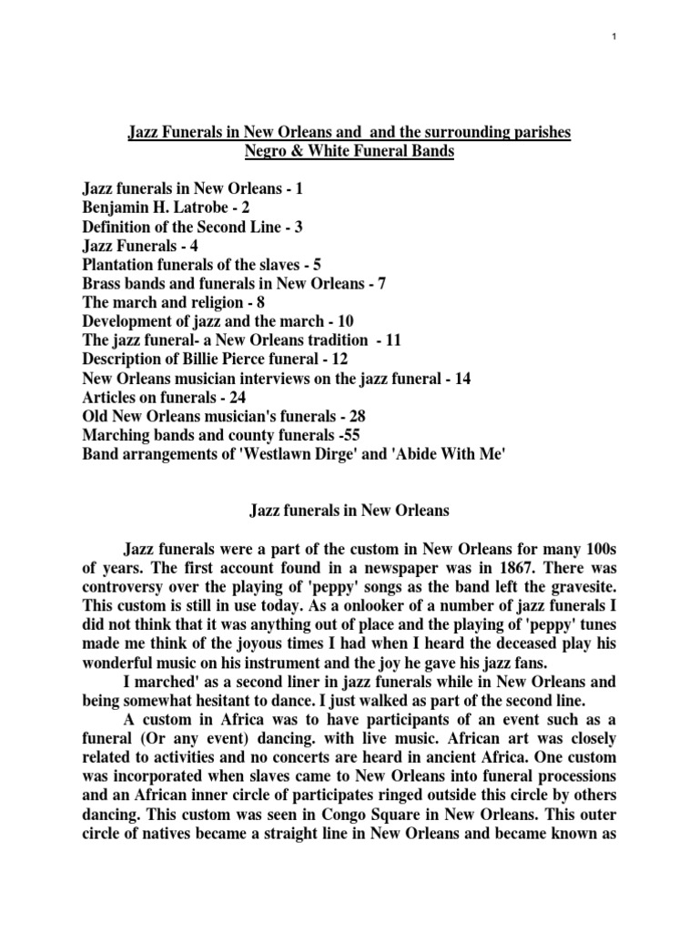 Jazz Funerals: New Orleans Traditions | PDF | Funeral | New Orleans