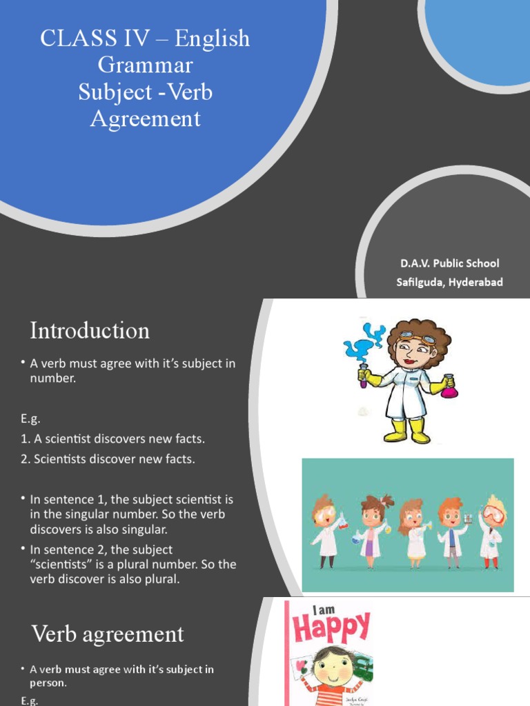 CLASS IV - English Grammar-Subject Verb Agreement | PDF