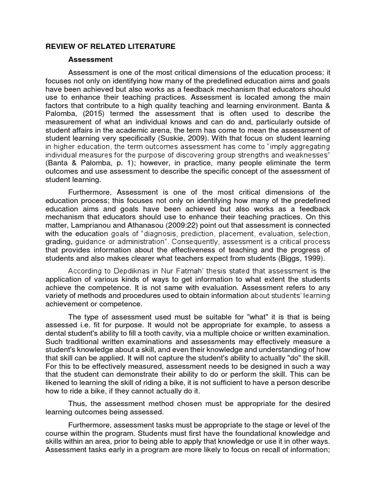 Review of Related Literature | PDF | Educational Assessment | Validity ...
