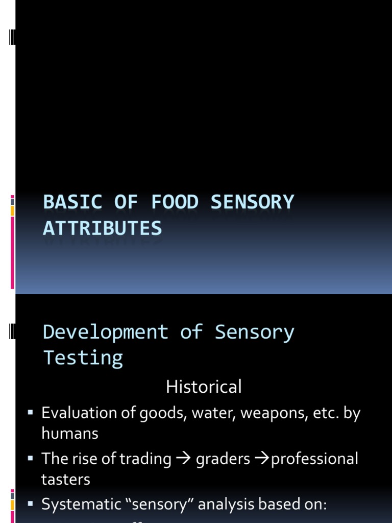 Basic Sensory Attributes | PDF | Taste | Flavor