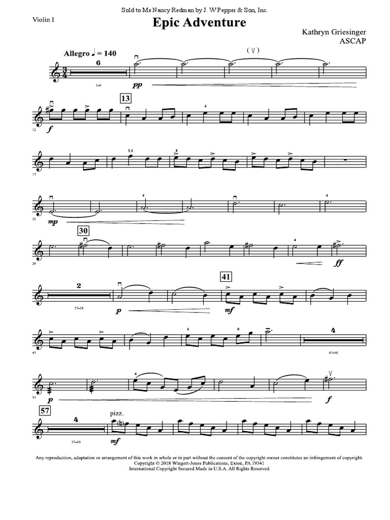 Violin 1 - Epic Adventure