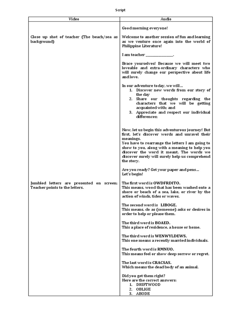 Initial Script Deped Tvbi | PDF