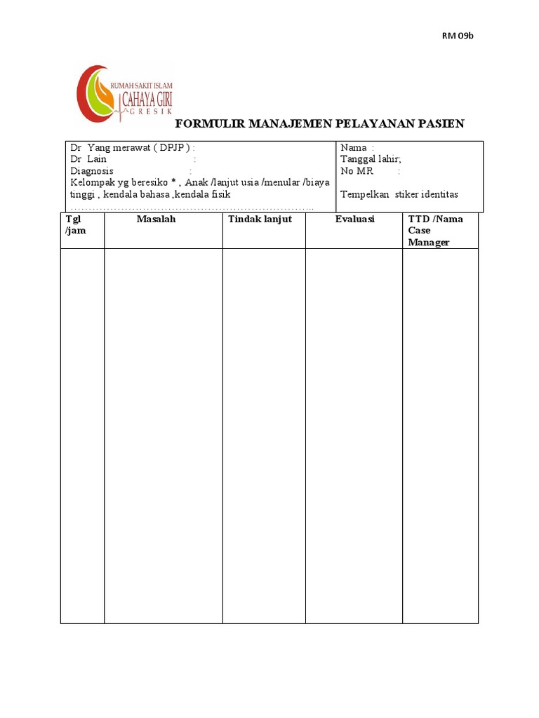 Formulir MPP untuk Manajemen Pasien | PDF