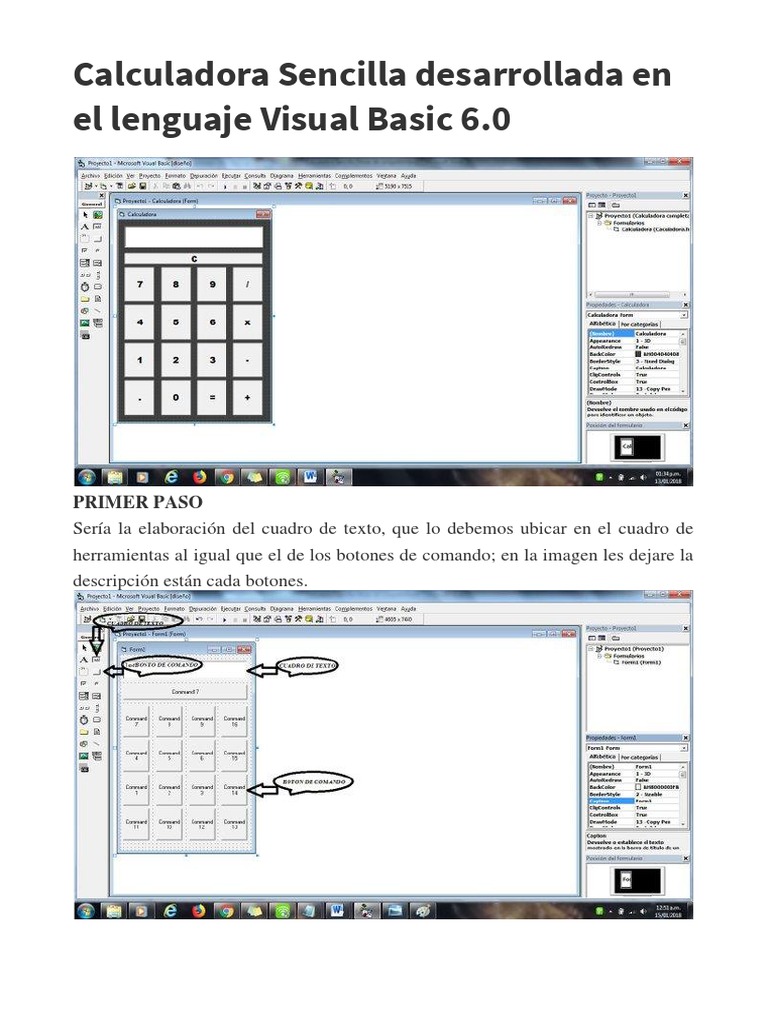 Calculadora Visual Basic 6 | PDF | Básico | Herramientas de programación