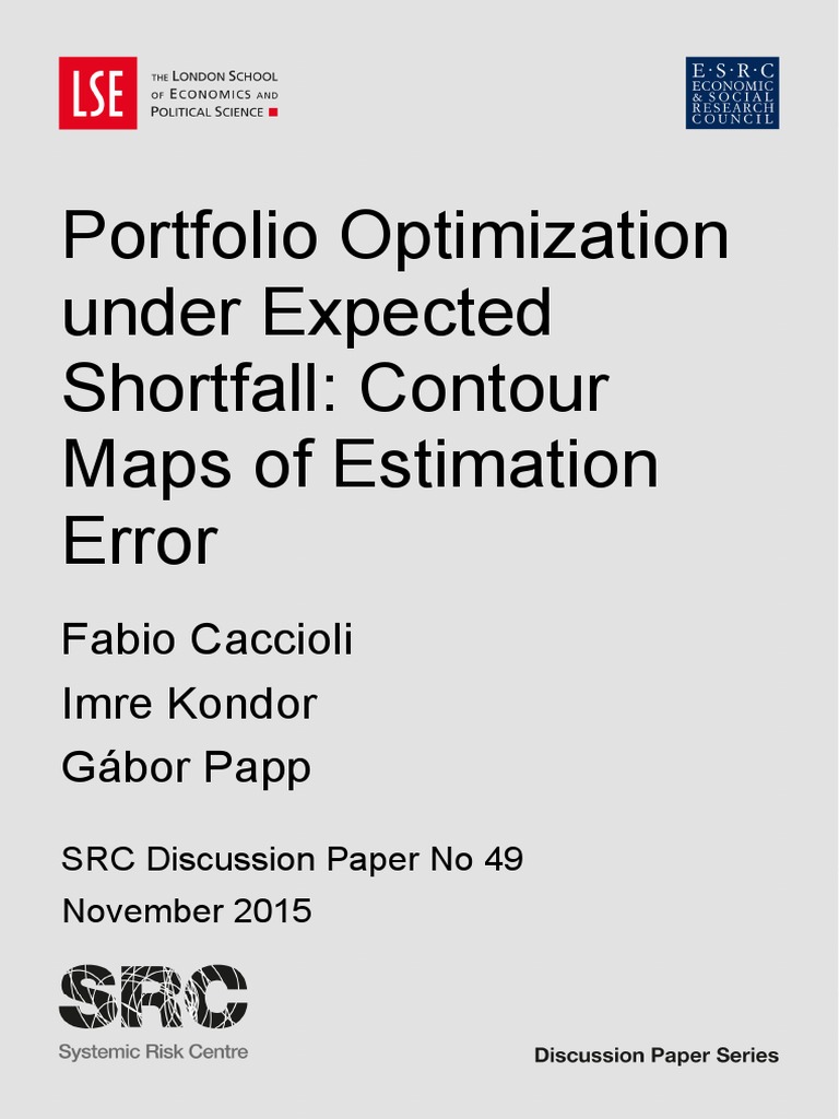 Portfolio Optimization Under Expected Shortfall: Contour Maps of Estimation Error | PDF | Value ...