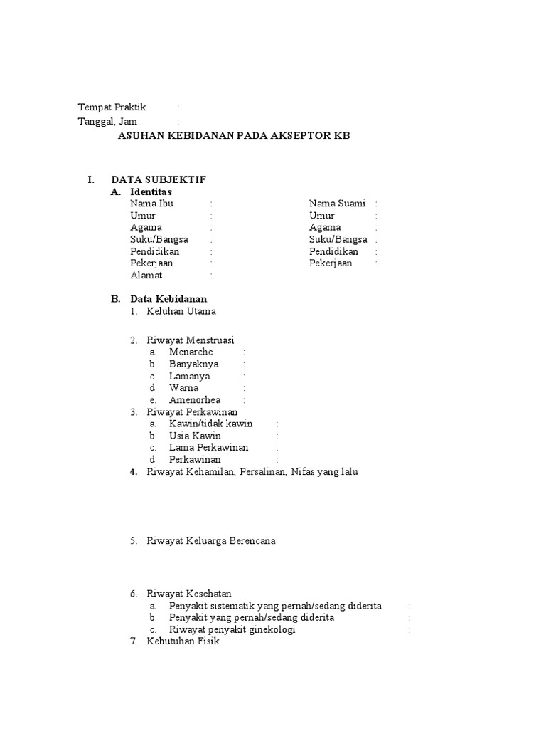 Format Askeb KB | PDF