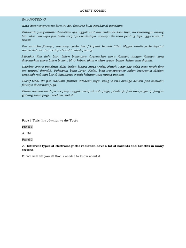 Script Komik : Sectors | PDF | Electromagnetic Spectrum | Infrared