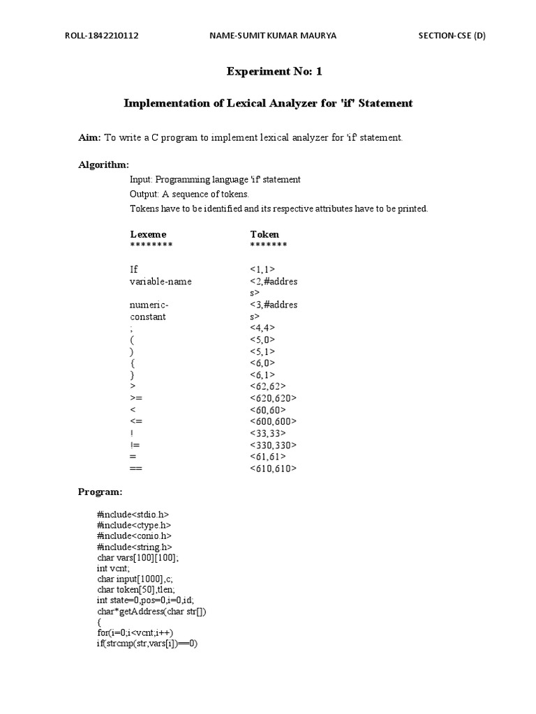 Cd Lab File Pdf Parsing Computer Programming 3259