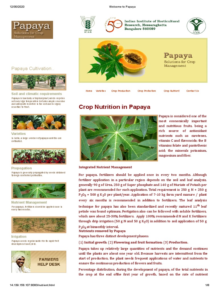 Welcome To Papaya | PDF | Fertilizer | Soil
