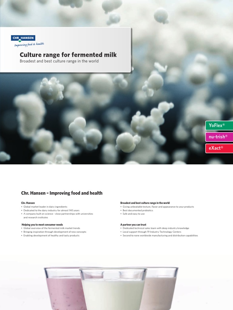 Fermented Milk Range Brochure | PDF | Probiotic | Lactobacillus