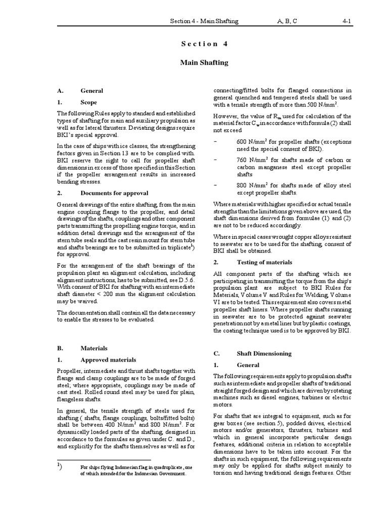 BKI Vol3 - Sect 04 Main Shafting | PDF | Bearing (Mechanical) | Propeller