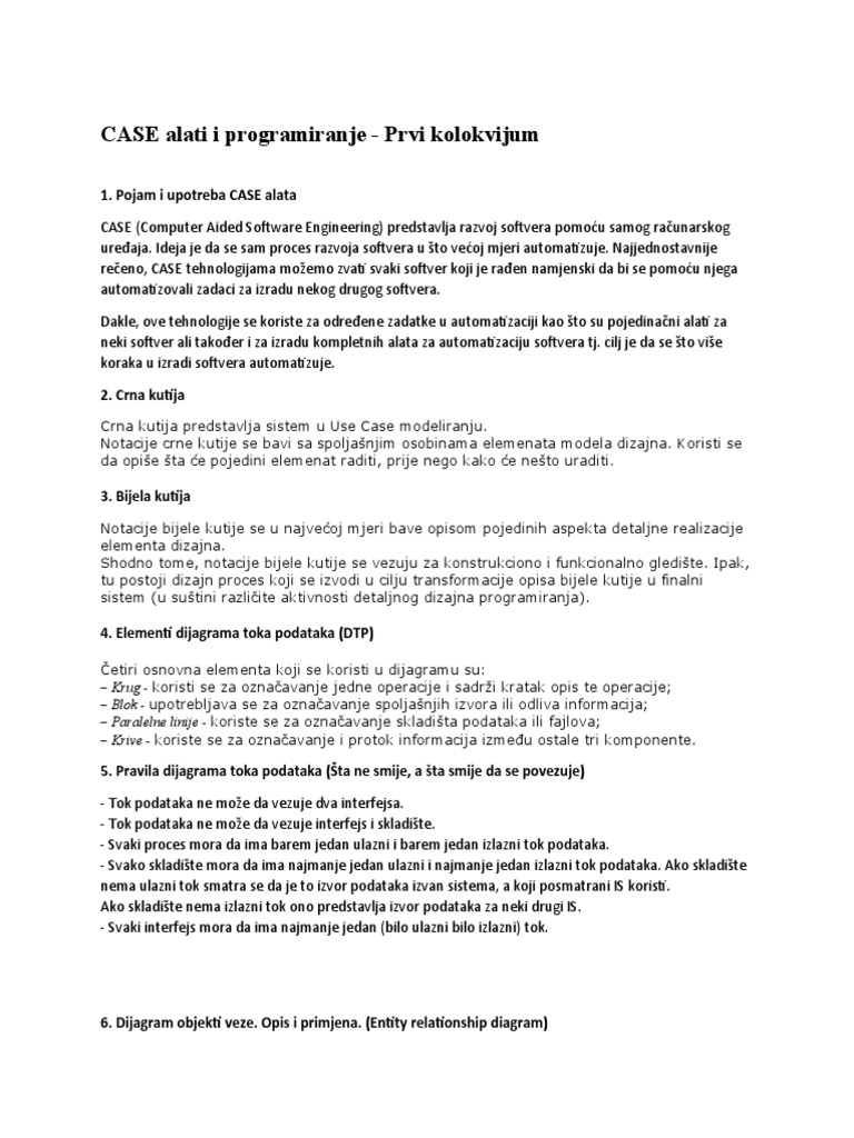 CASE Alati Pitanja Za Test | PDF