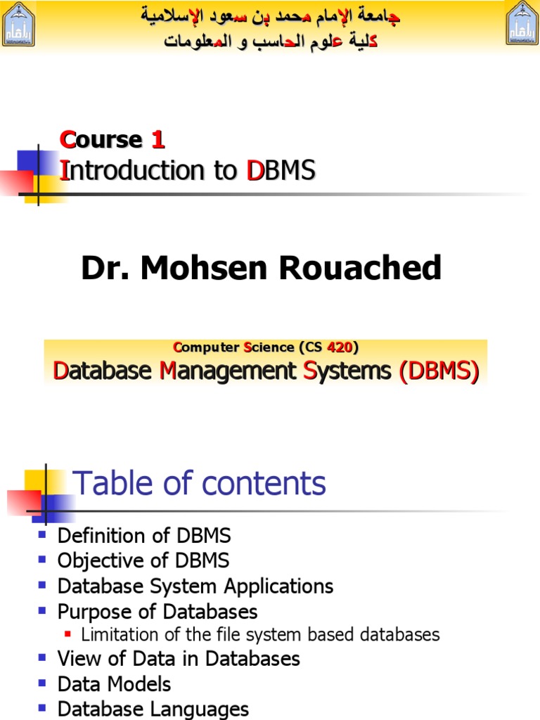 Chapter1-Introduction To DBMS | PDF | Databases | Conceptual Model
