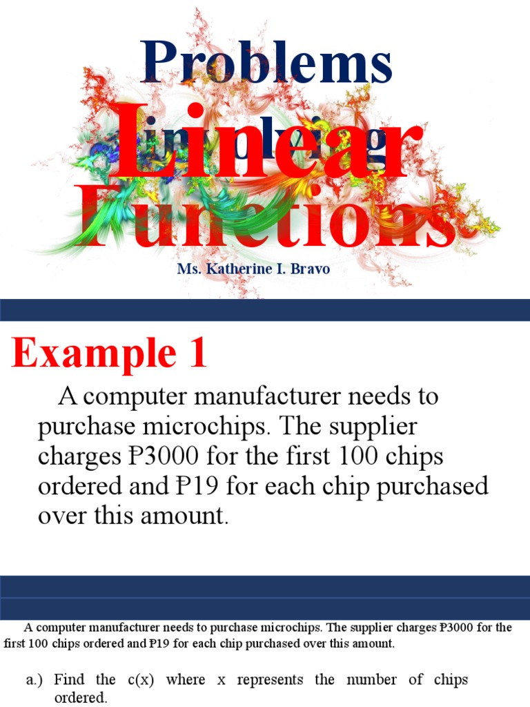 Problems Involving Linear Function | PDF | Function (Mathematics ...