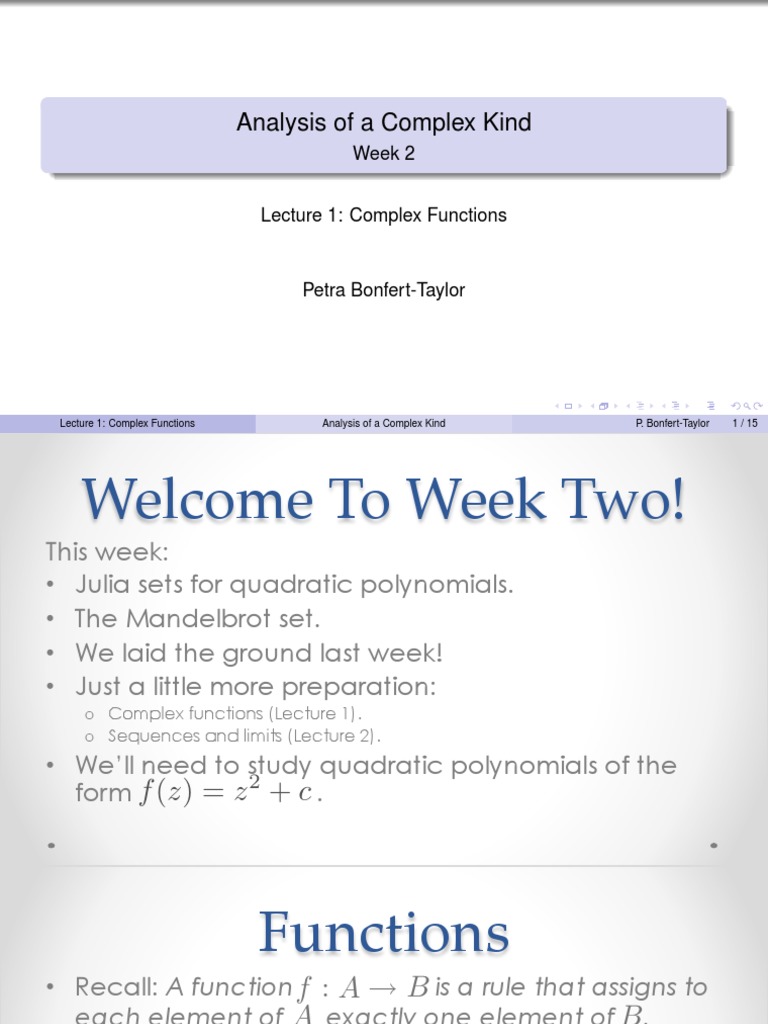 Analysis of A Complex Kind: Week 2 Lecture 1: Complex Functions | PDF ... Analysis of A Complex Kind: Week 2 Lecture 1: Complex Functions | PDF ...