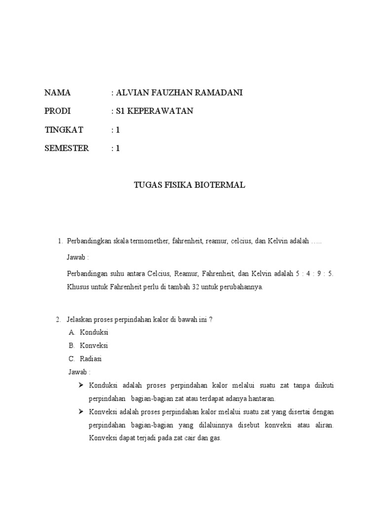 Fisika Tugas Biothermal | PDF