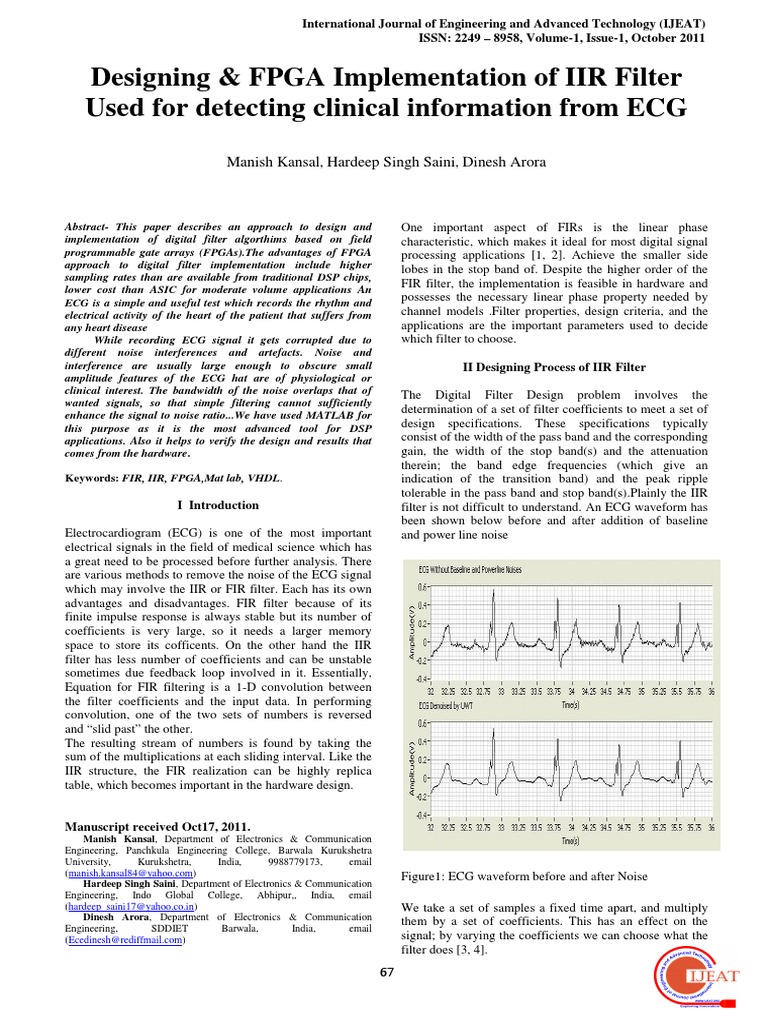 Designing And Fpga Implementation Of Iir Pdf Hardware Description Language Field