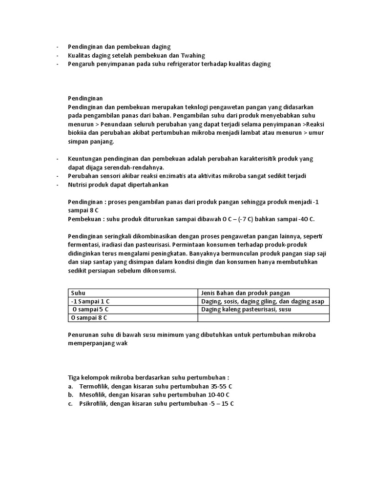 Pendinginan Dan Pembekuan Daging | PDF