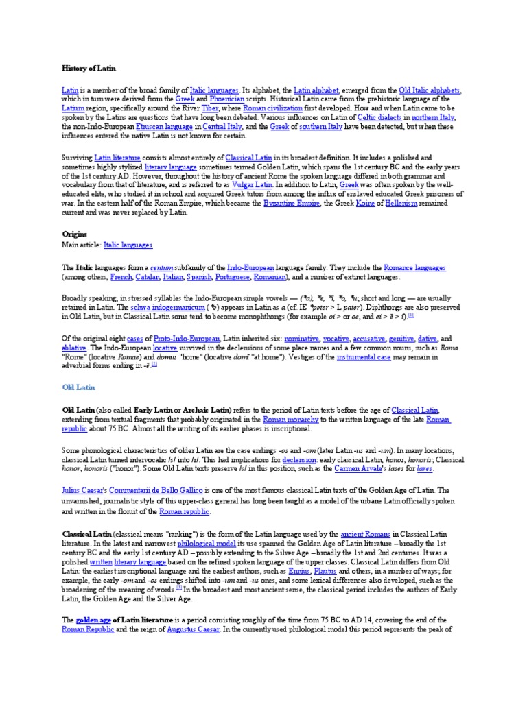History of Latin | PDF | Latin | Human Communication