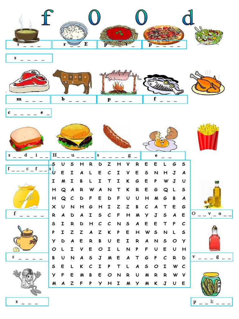 Food Wordsearch | PDF | Hamburgers | European Cuisine