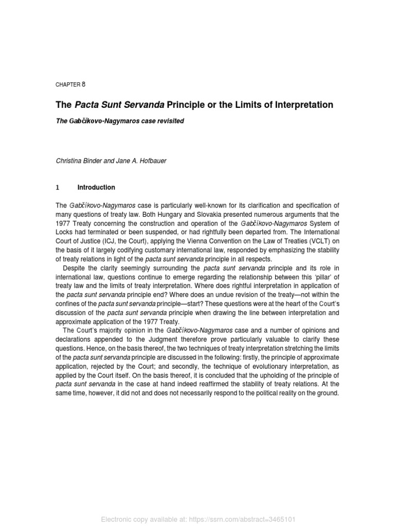 The Pacta Sunt Servanda Principle or The Limits of Interpretation | PDF | Treaty | International Law