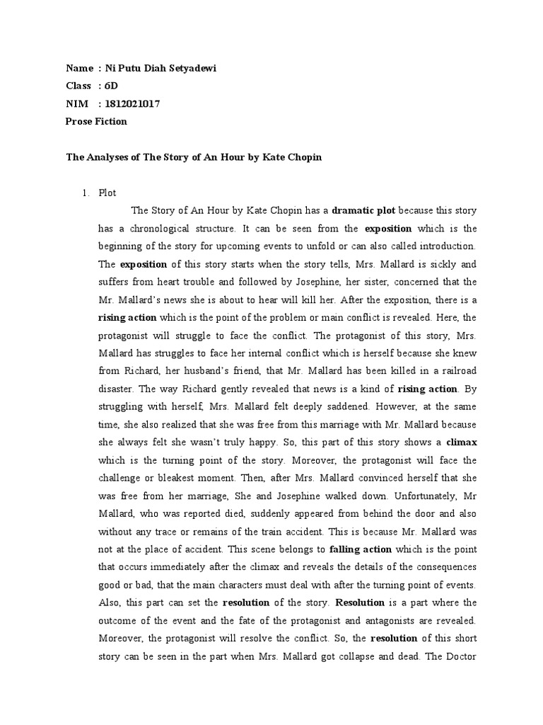 The Analysis of The Story of An Hour | PDF | Poetry