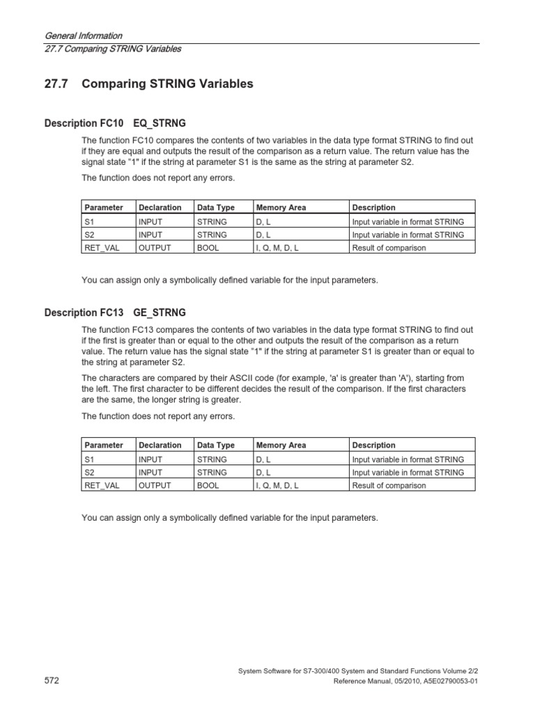 S7 String Compare Functions Pdf Parameter Computer Programming String Computer Science 9724
