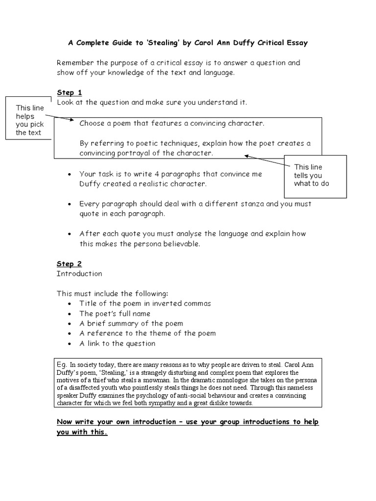 Stealing by Carol Ann Duffy | Download Free PDF | Poetry | Anger