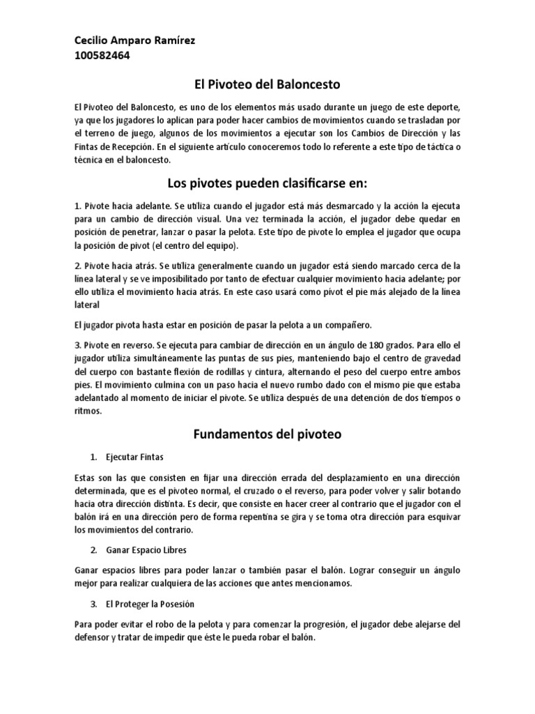 El Pivoteo | PDF | Deportes | Básquetbol