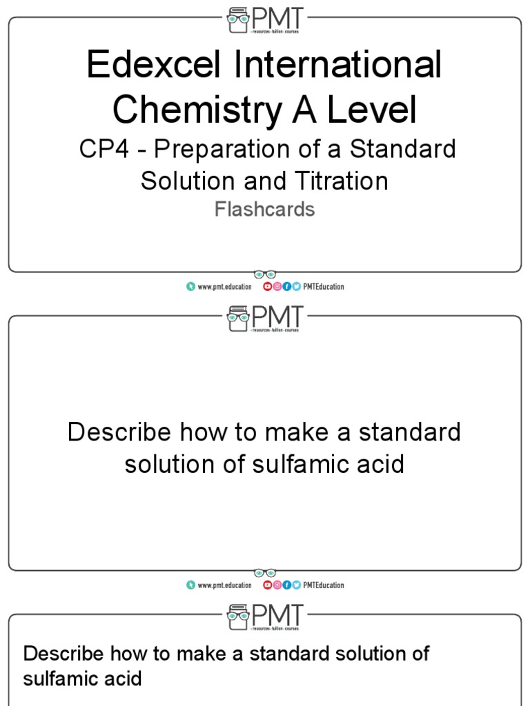 Flashcards - CP4 Preparation of A Standard Solution and Titration ...