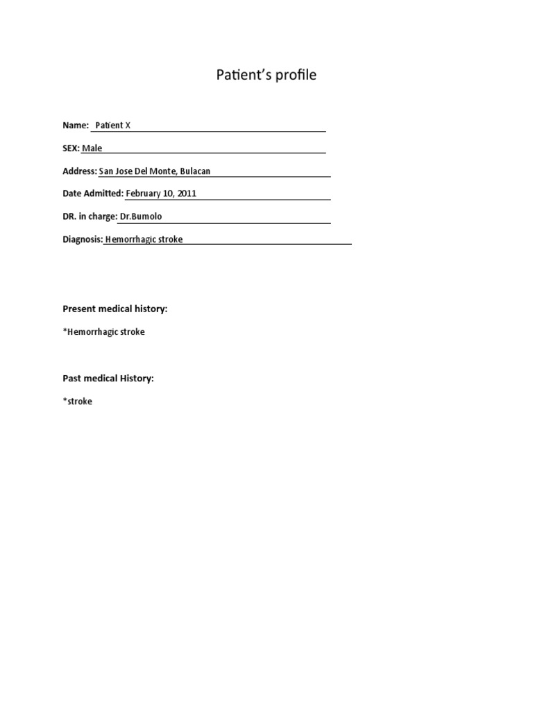 Patient Profile | PDF | Law | Self-Improvement