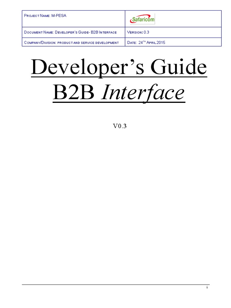 Developers Guide B2B Interface - v0.3 | PDF | Parameter (Computer ...