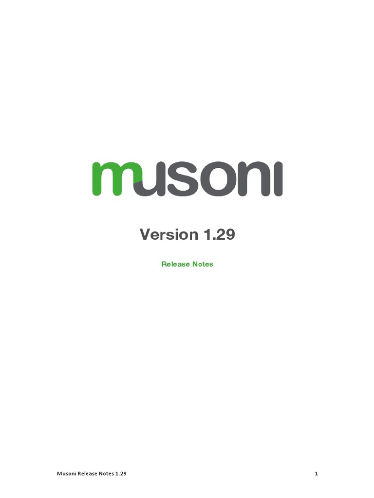 Musoni 1.29 Release Notes Overview | PDF | Loans | Software