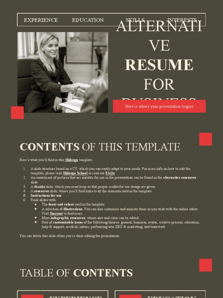 Alternative Resume For Business by Slidesgo | PDF | Planets | Solar System