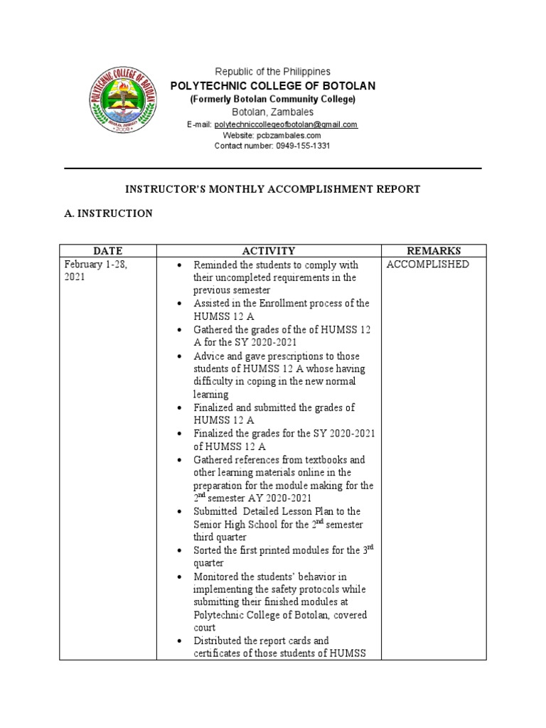 Polytechnic College of Botolan: Republic of The Philippines | PDF ...