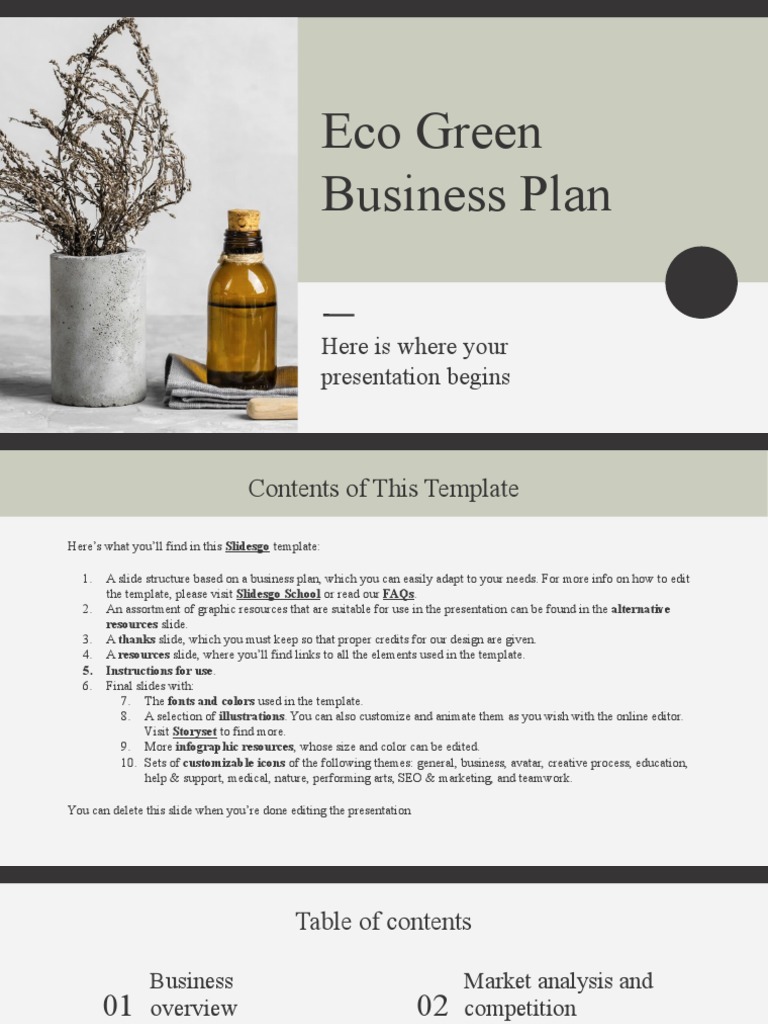 Eco Green Business Plan by Slidesgo | PDF | Planets | Solar System