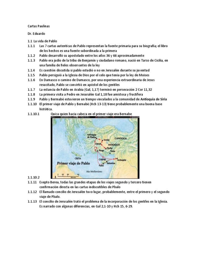 Biografía y Cartas de Pablo | PDF | Bernabé | Pablo el apóstol