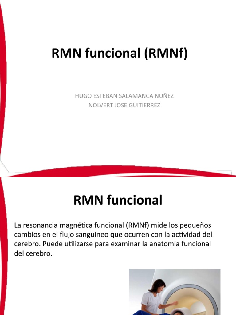 RMN Funcional (RMNF) | PDF | Resonancia magnética nuclear | Imagen de ...