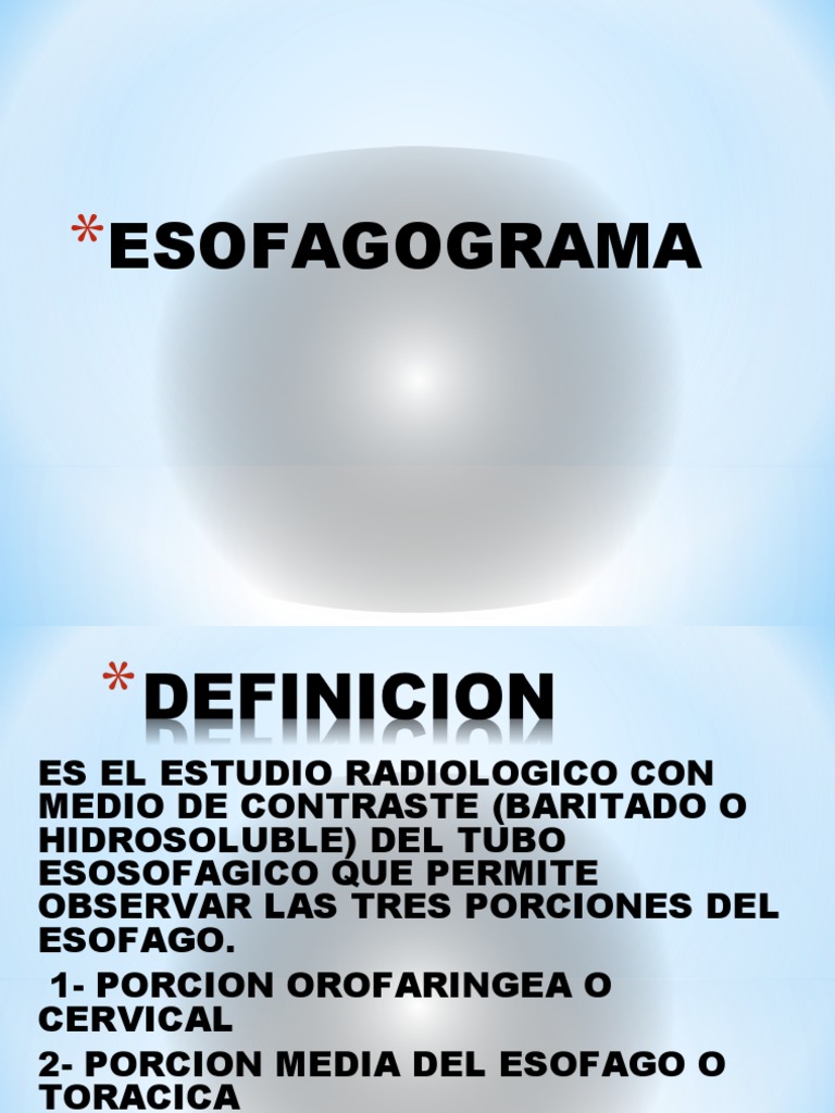 ESOFAGOGRAMA | PDF | Salud y bienestar