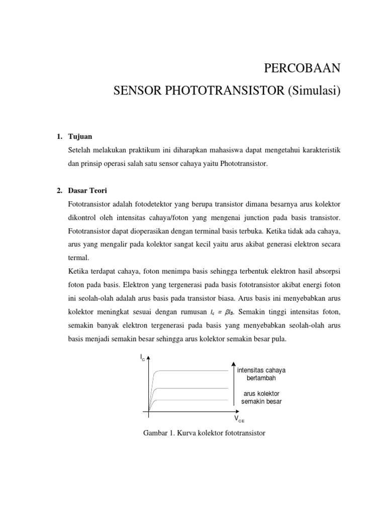 Simulasi Sensor Phototransistor | PDF