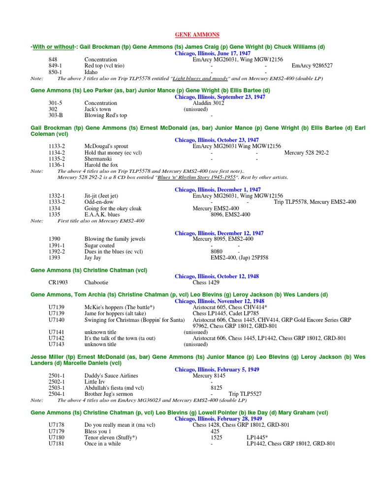 Ammons (Gene) | PDF | American Music | American Music People