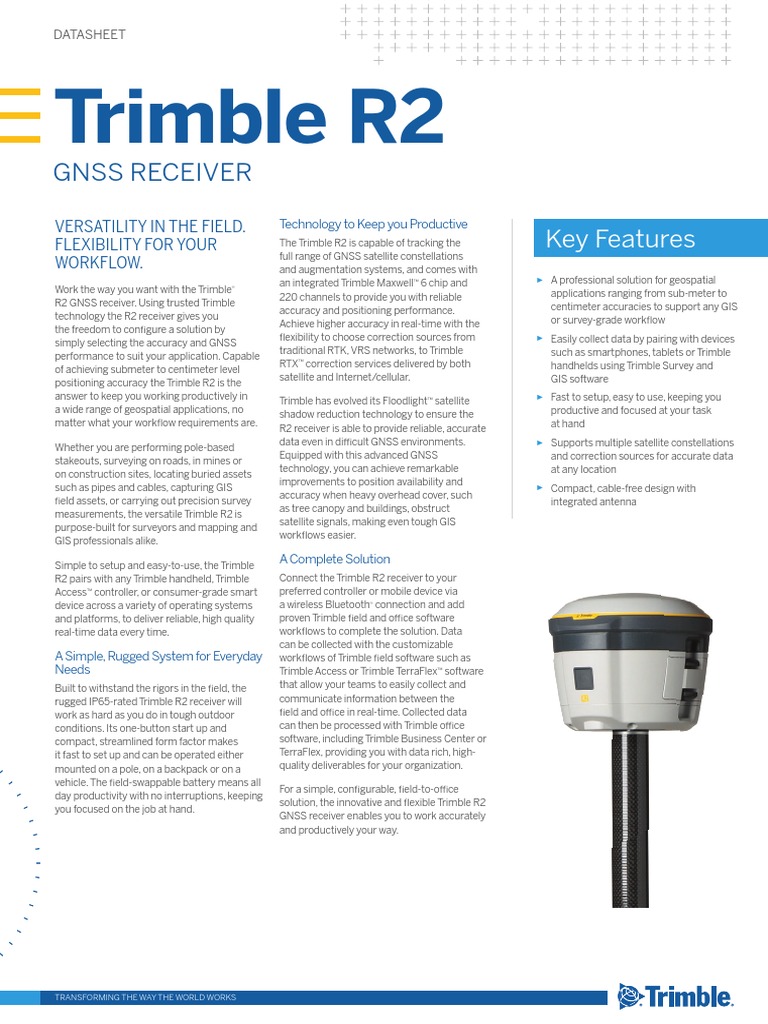Datasheet - Trimble R2 GNSS Receiver - English A4 | Download Free PDF ...