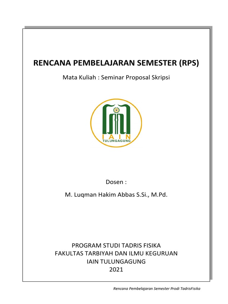 RPS Seminar Proposal Skripsi | PDF