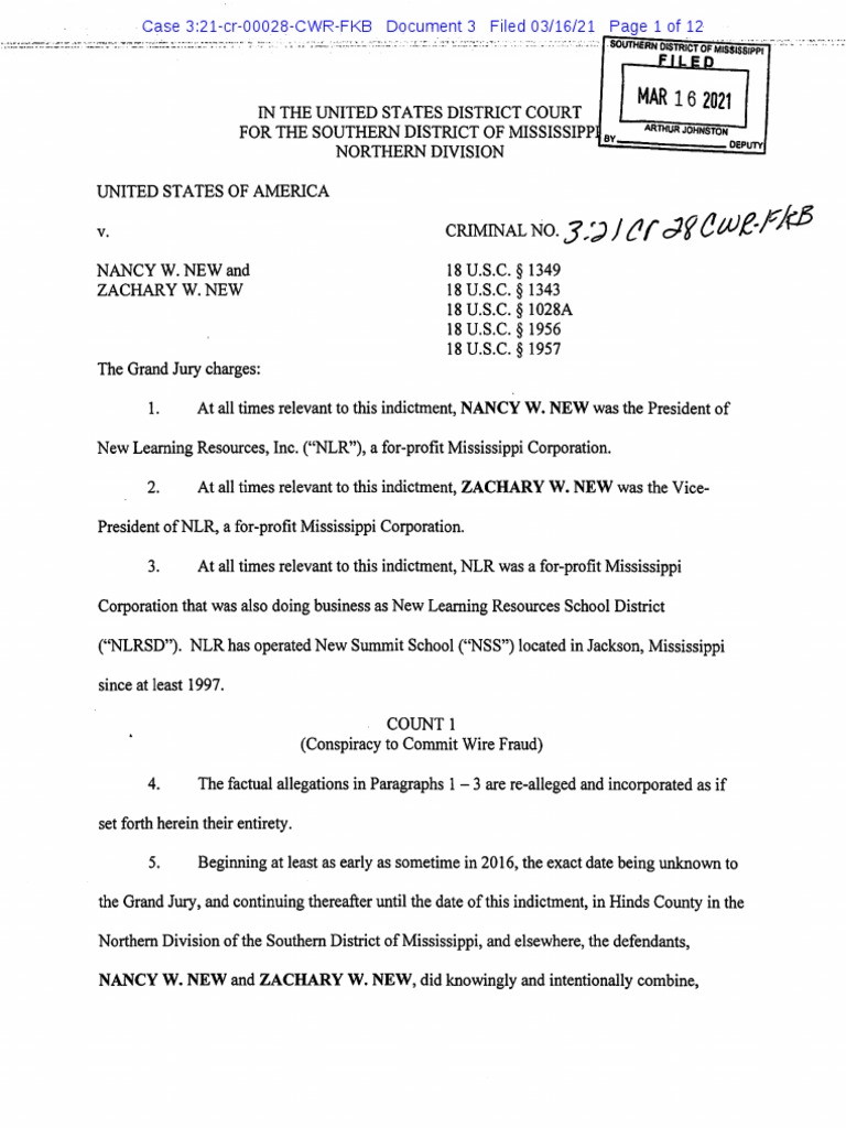 Indictment Nancy New | PDF