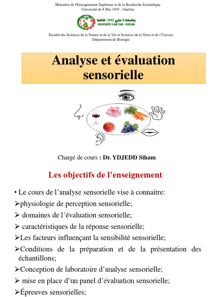 Analyse Et Evaluation Sensorielle | PDF | Goût | Olfaction